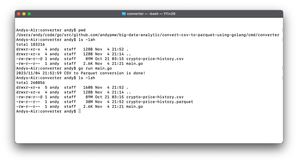 Konversi CSV ke Apache Parquet dengan Go-lang